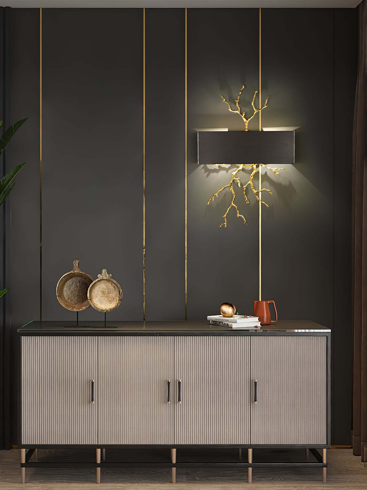 Brass Branch Wall Sconce