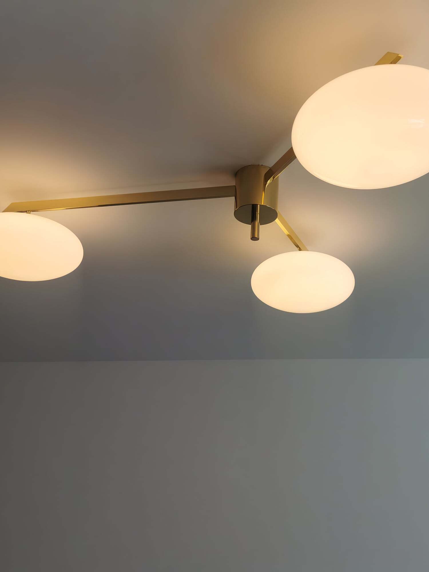 Alby Ceiling Lamp For Living Room-Brass Glass Warm Light