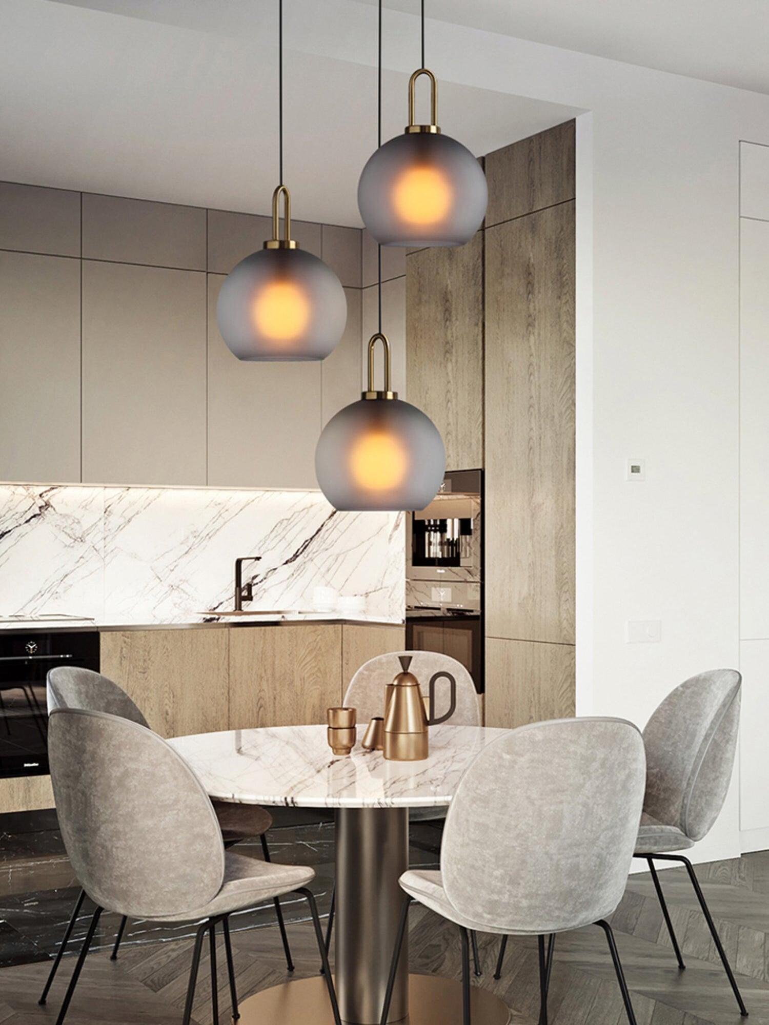 Frosted Clear Orb Glass Pendant Light