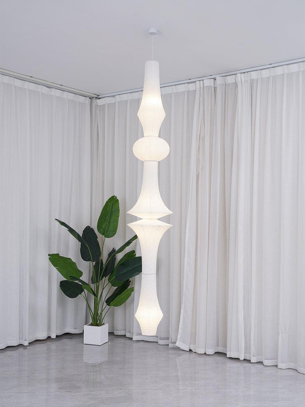 Akari Pendant Light For Living Room-Mulberry paper Metal Iron Warm Light