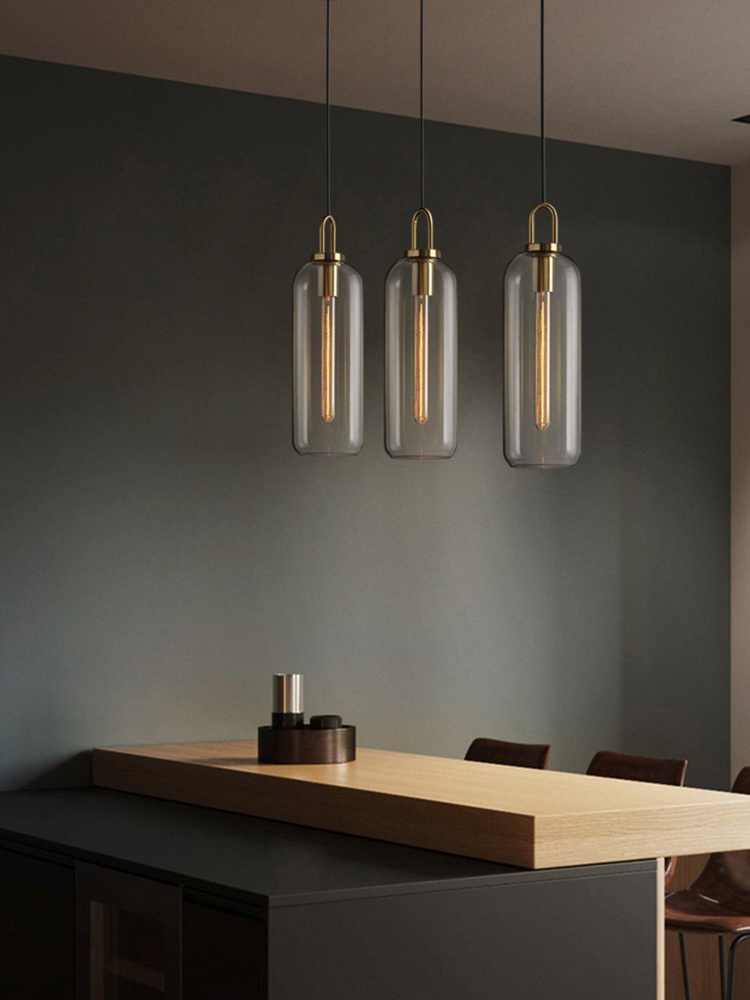 Frosted Clear Orb Glass Pendant Light