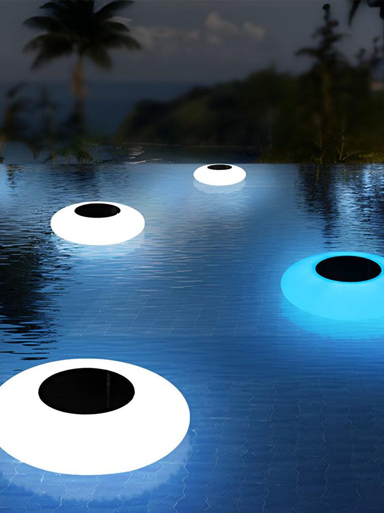 Round Colorful RGB LED Waterproof Solar Modern Outdoor Lights Pool Lights