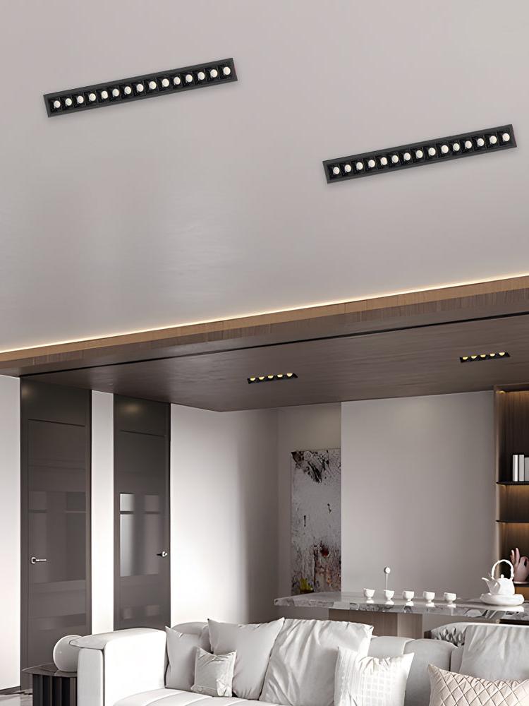 Modern LED Linear Recessed Ceiling Downlight, 1/2/5/10/15-Light