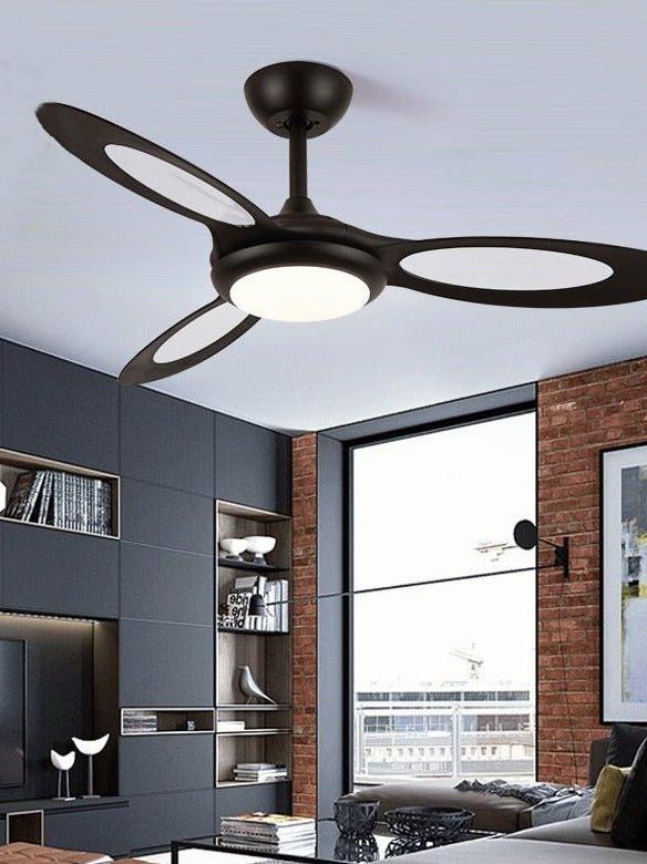Oval 3 Blades LED Industrial Style Ceiling Fans Lights with Remote Control