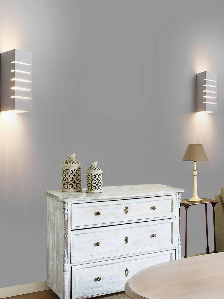 Rectangular Gypsum Glass Up And Down Lighting Nordic Wall Light Fixture