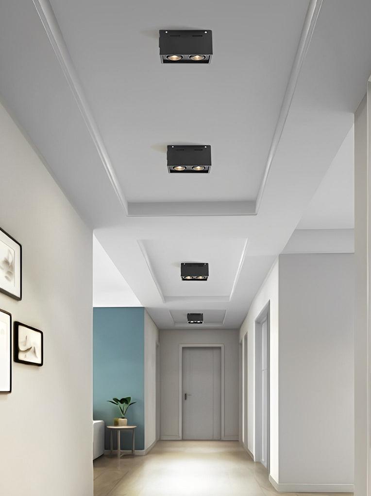 Rectangular 2 Lights Adjustable LED Modern Surface Mounted Spotlights