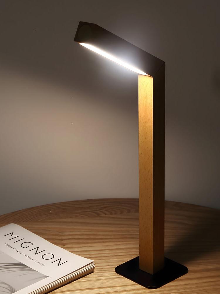 Minimalist Wood Stick Magnet Reading Desk Lamp Touch Control