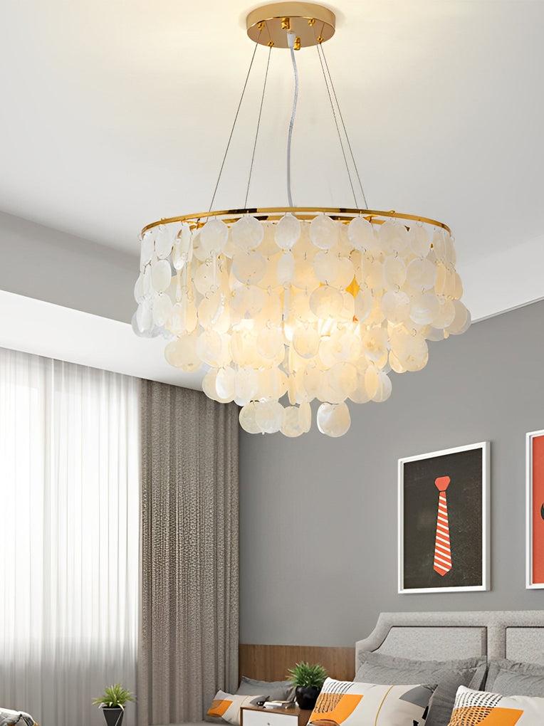 Round Shells Pieces Electroplated Iron LED Nordic Chandelier Pendant Lights
