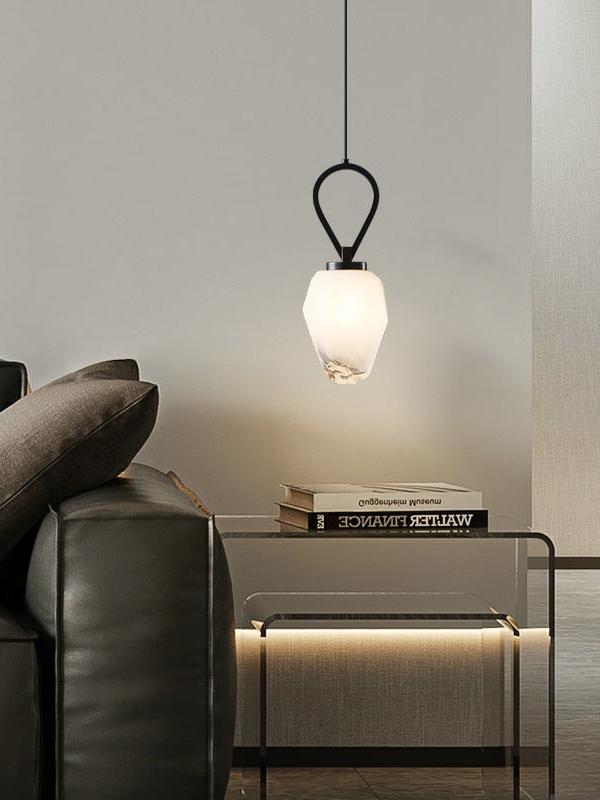 Modern Minimalist Irregular Glass Copper 1-Light Pendant Light For ...